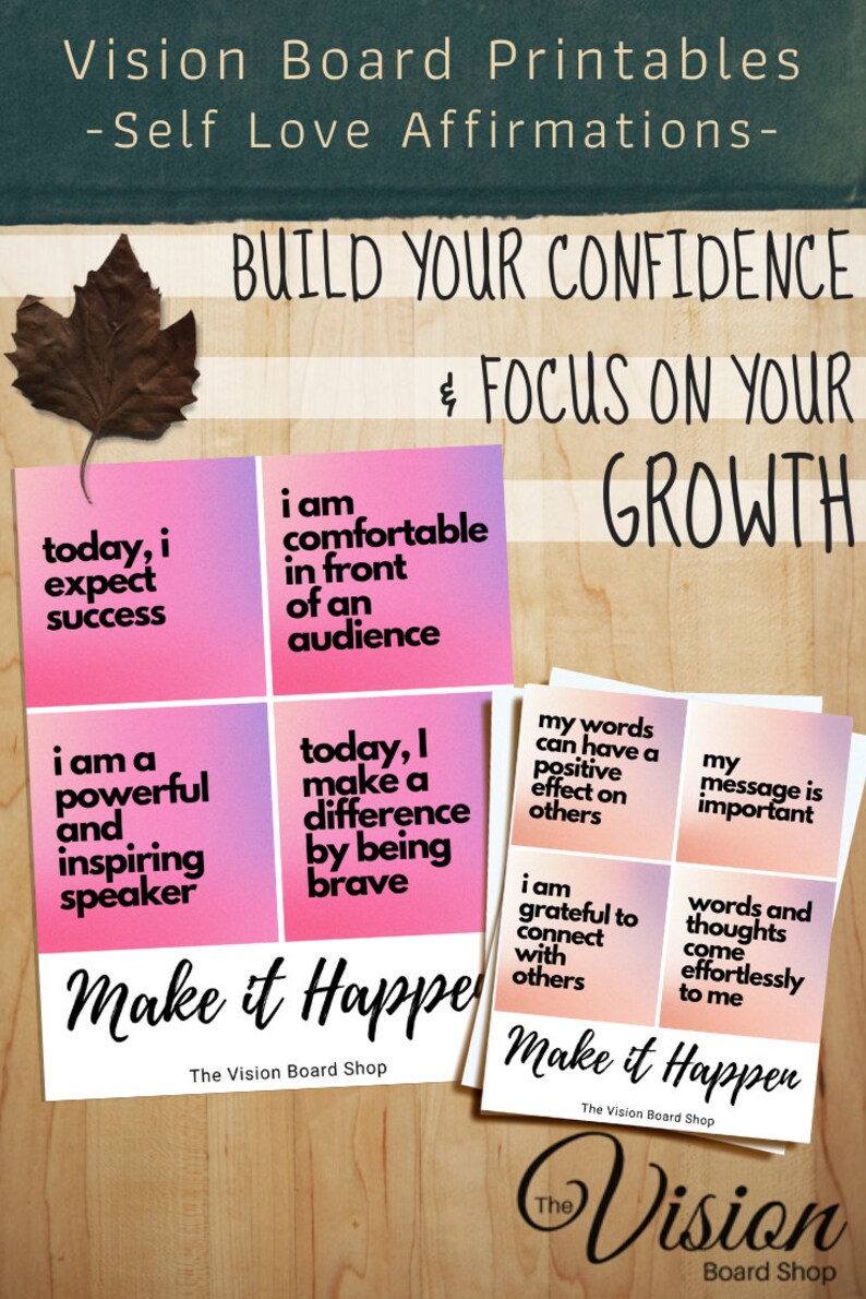 Public Speaking Affirmation Cards | Goal Cards | Vision Board ...