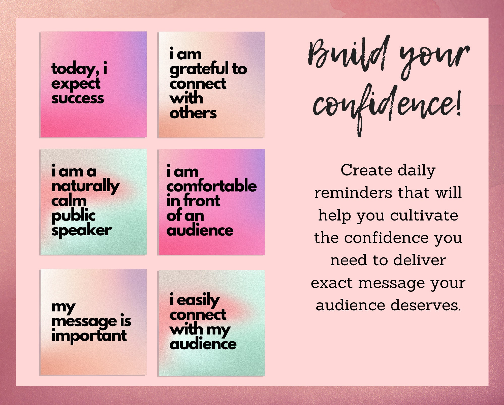 Public Speaking Affirmation Cards | Goal Cards | Vision Board ...