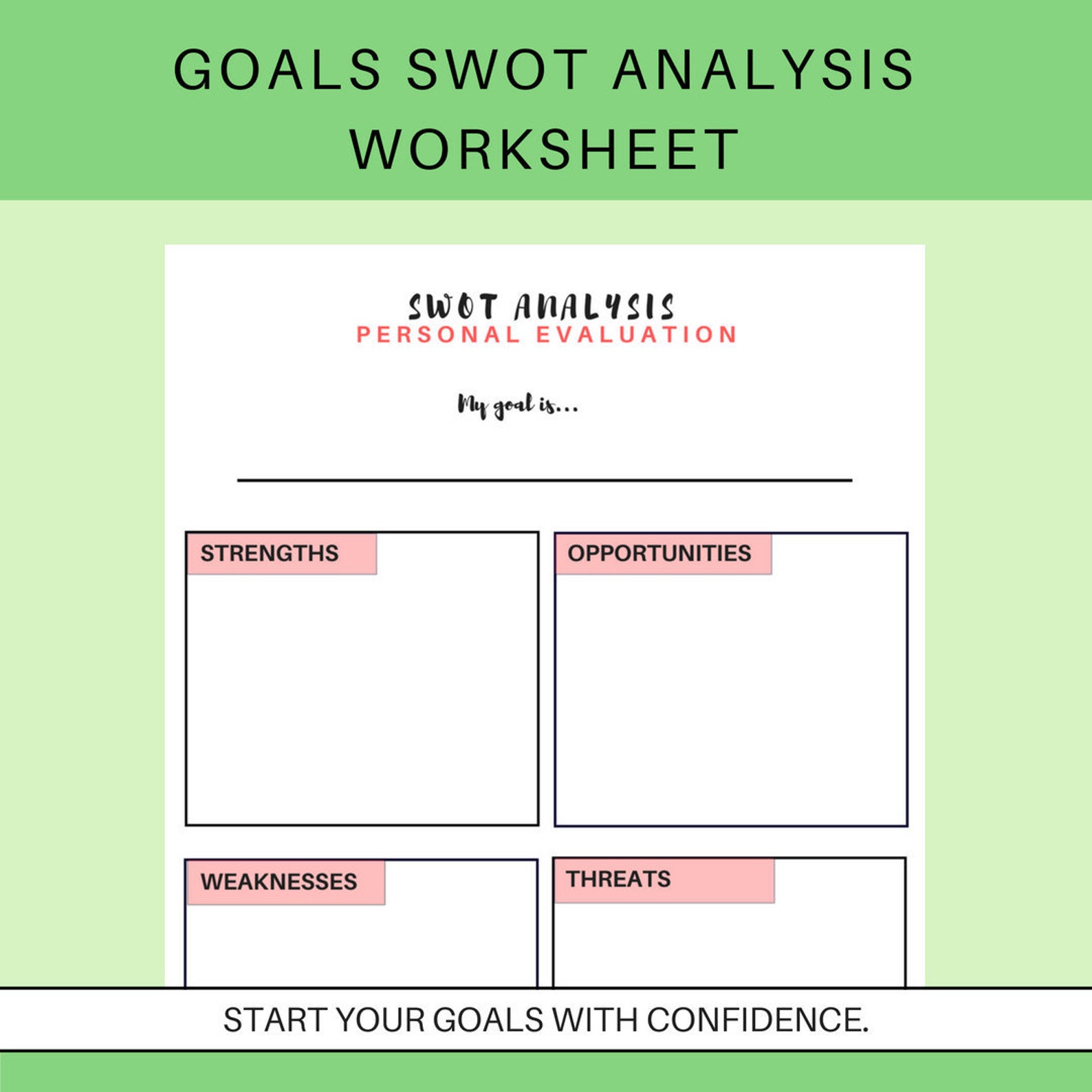 Goals SWOT Analysis | Goal Planning | Goal Setting | Goal Planner ...