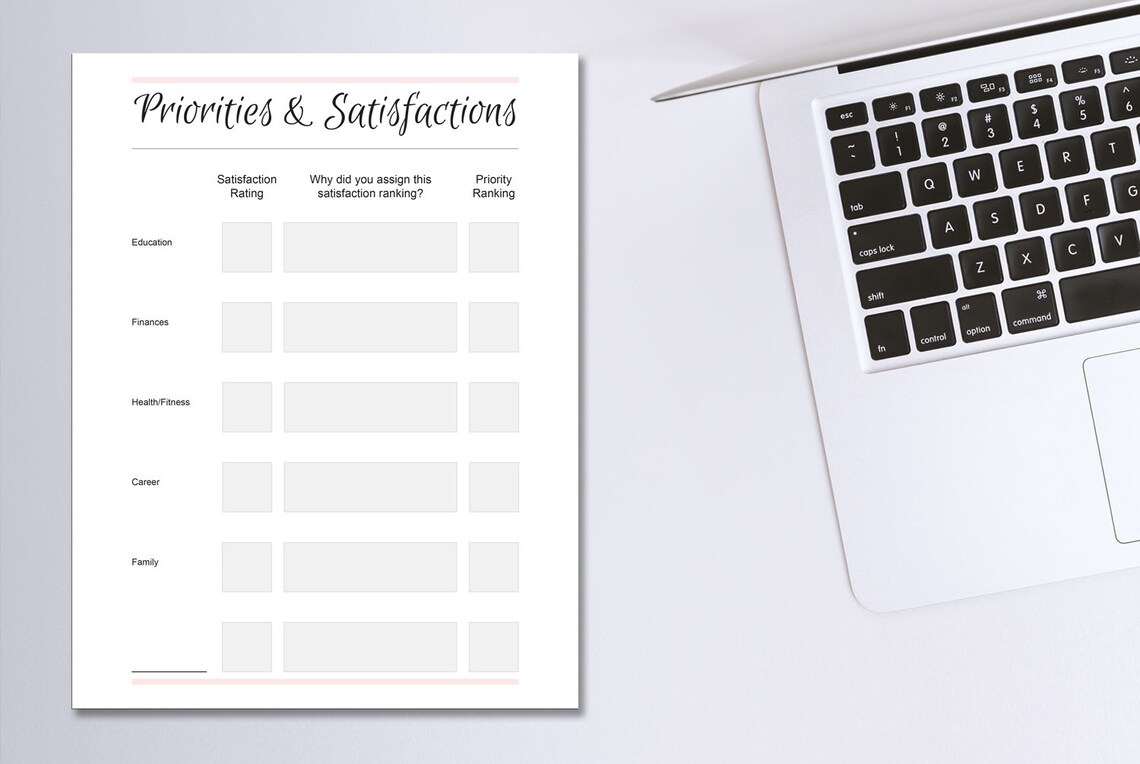 Priorities Worksheet | Goal Setting | Self Help Printables | Priorities ...