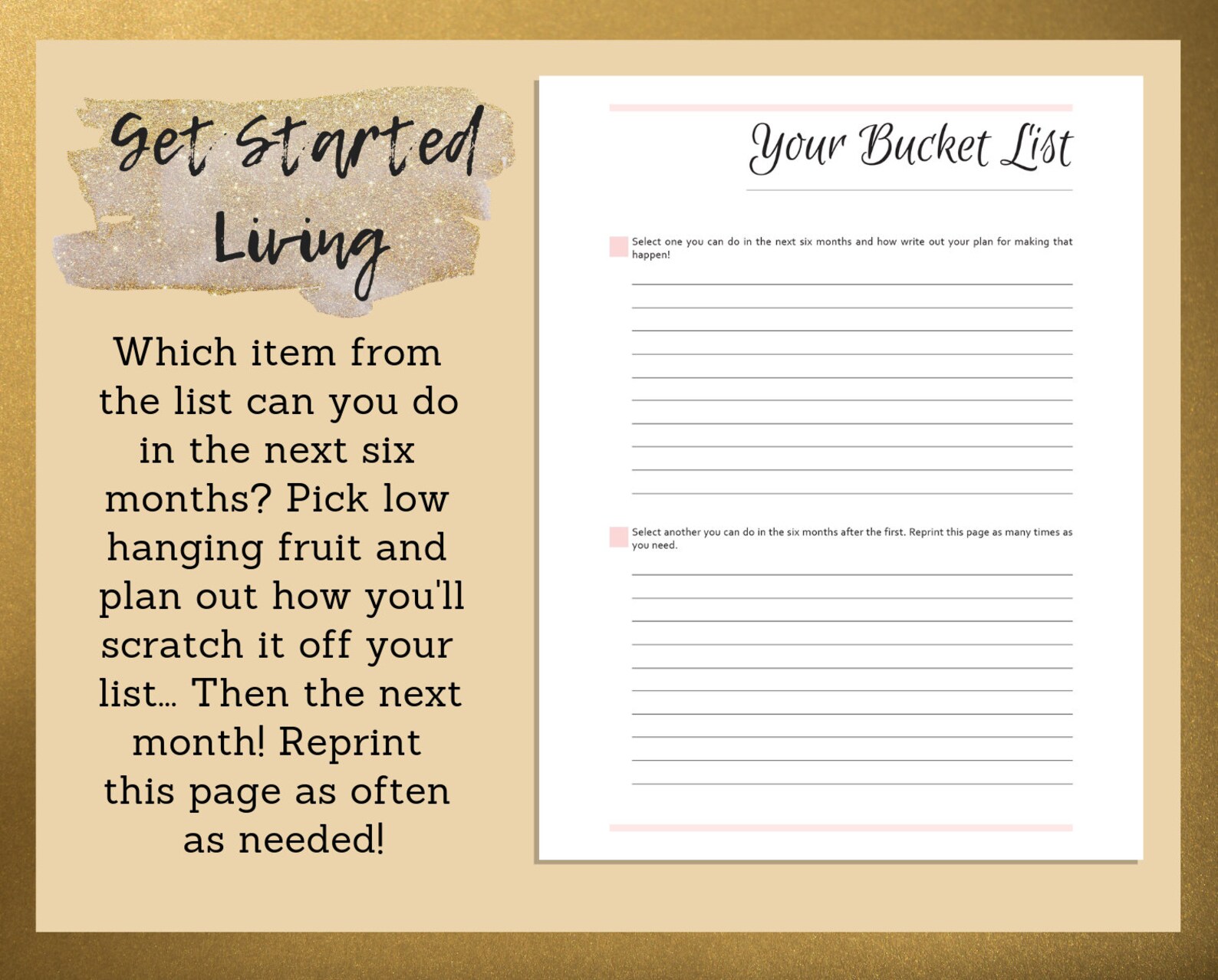 Vision Board Printable | Your Bucket List | Goal Setting Printable ...