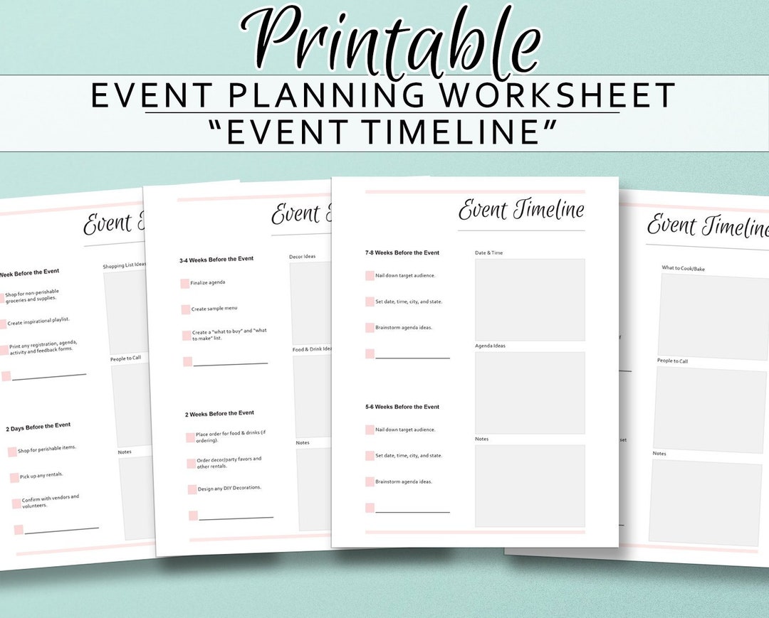 Event Timeline Printables | Vision Board Activity | Self Help Journal ...
