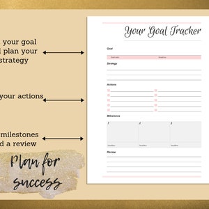 Your Goal Tracker | Vision Board Printable | Goal Setting Printable ...