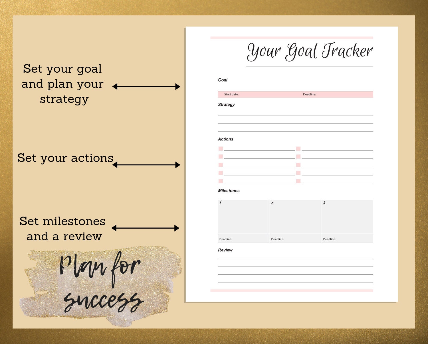Your Goal Tracker | Vision Board Printable | Goal Setting Printable ...
