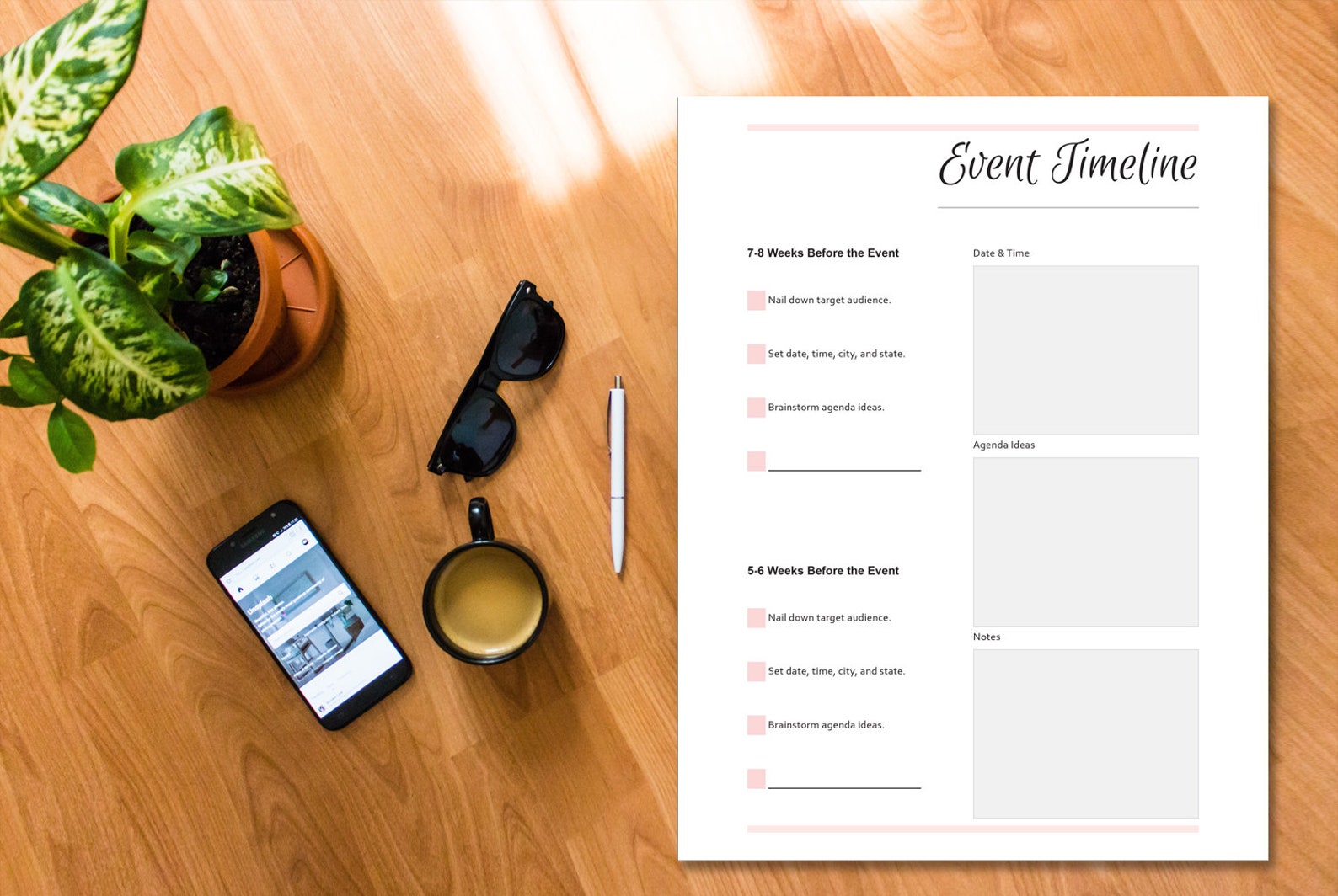 Event Timeline Printables | Vision Board Activity | Self Help Journal ...