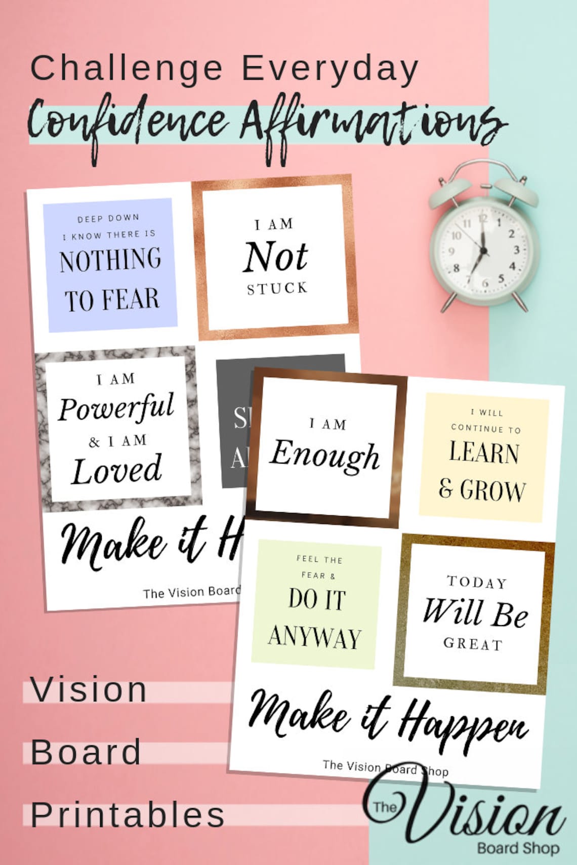 Vision Board Confidence Affirmation Cards Goal Cards Vision Board ...