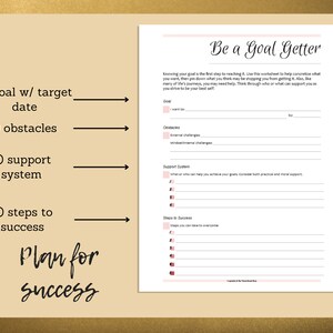 Be a Goal Getter | Vision Board Printable | Goal Setting Printable ...