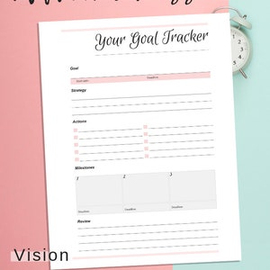 Your Goal Tracker | Vision Board Printable | Goal Setting Printable ...