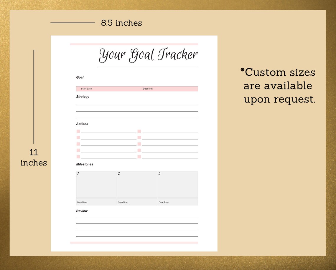 Your Goal Tracker | Vision Board Printable | Goal Setting Printable ...