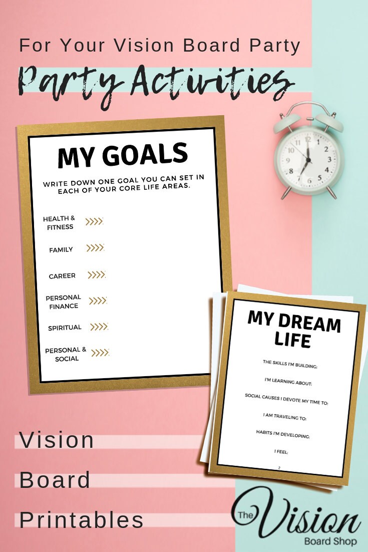 Vision Board Party Activities | Goal Setting Activities | Goal ...