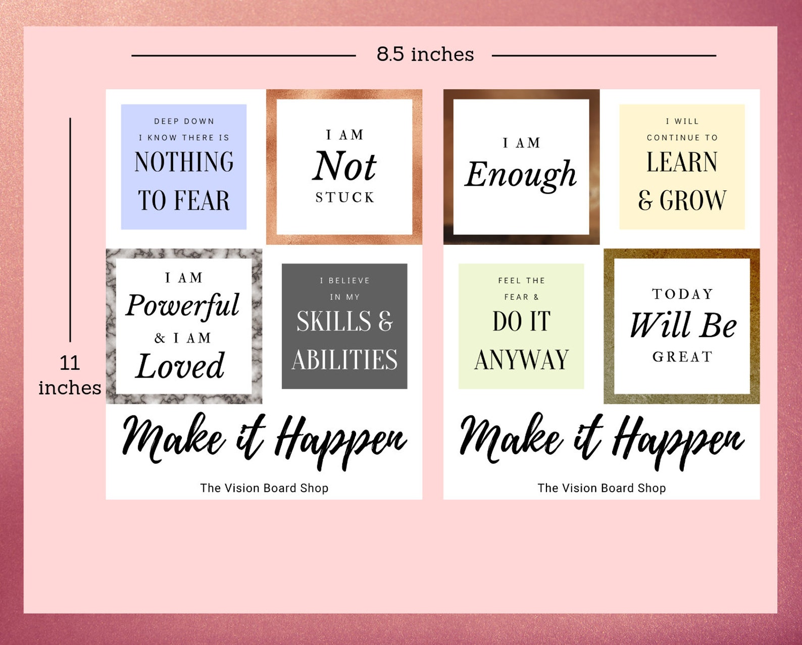 Vision Board Confidence Affirmation Cards | Goal Cards | Vision Board ...