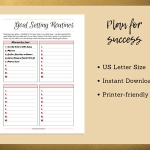 Goal Set Routines | Vision Board Printable | Goal Setting Printable ...