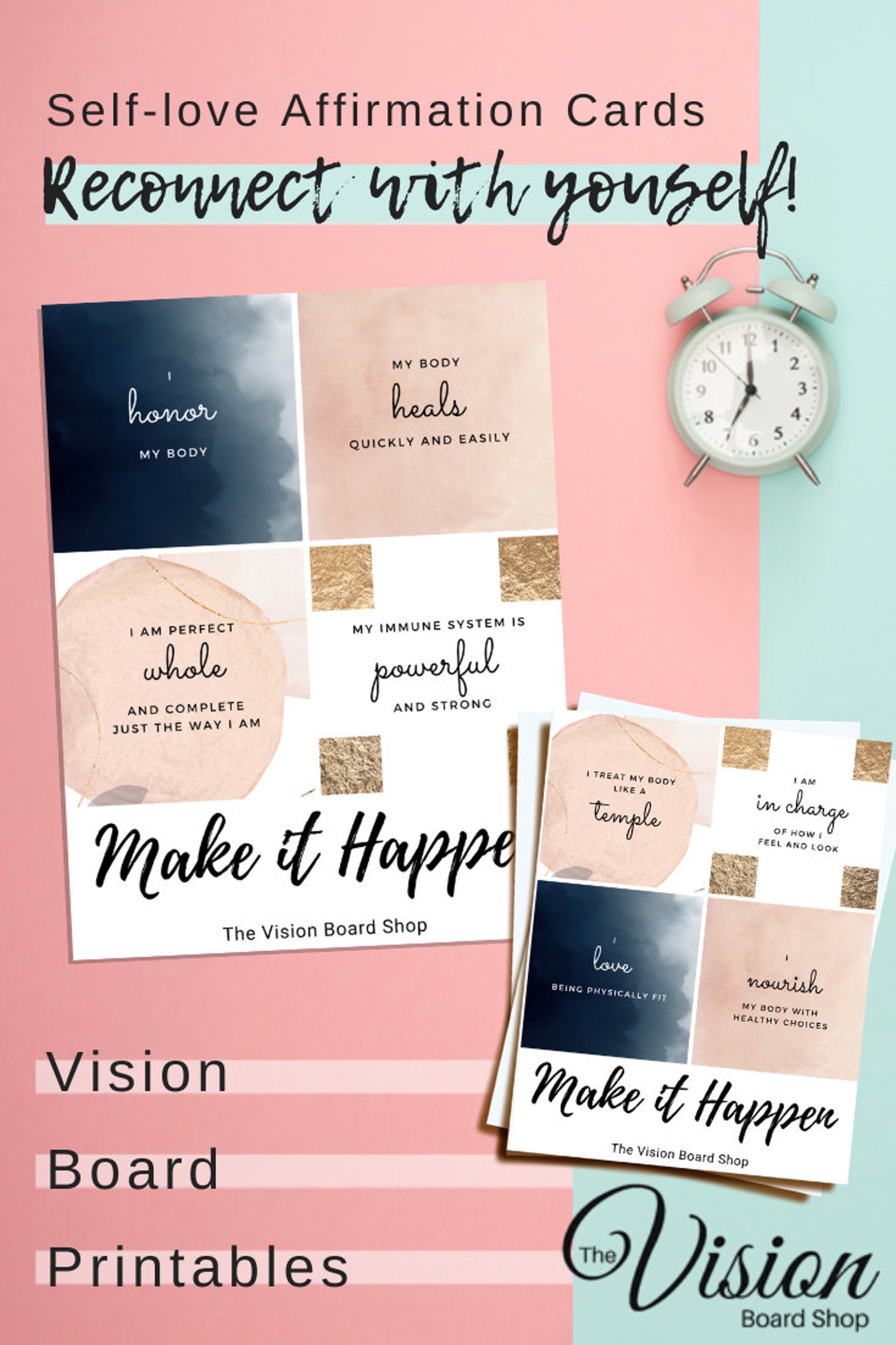 Vision Board Self Love Affirmation Cards | Goal Cards | Vision Board ...