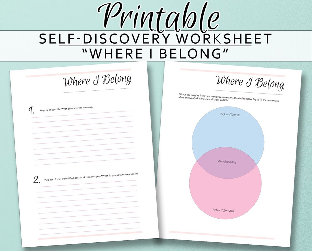Where I Belong | Personal Development Printable | Vision Board Activity ...