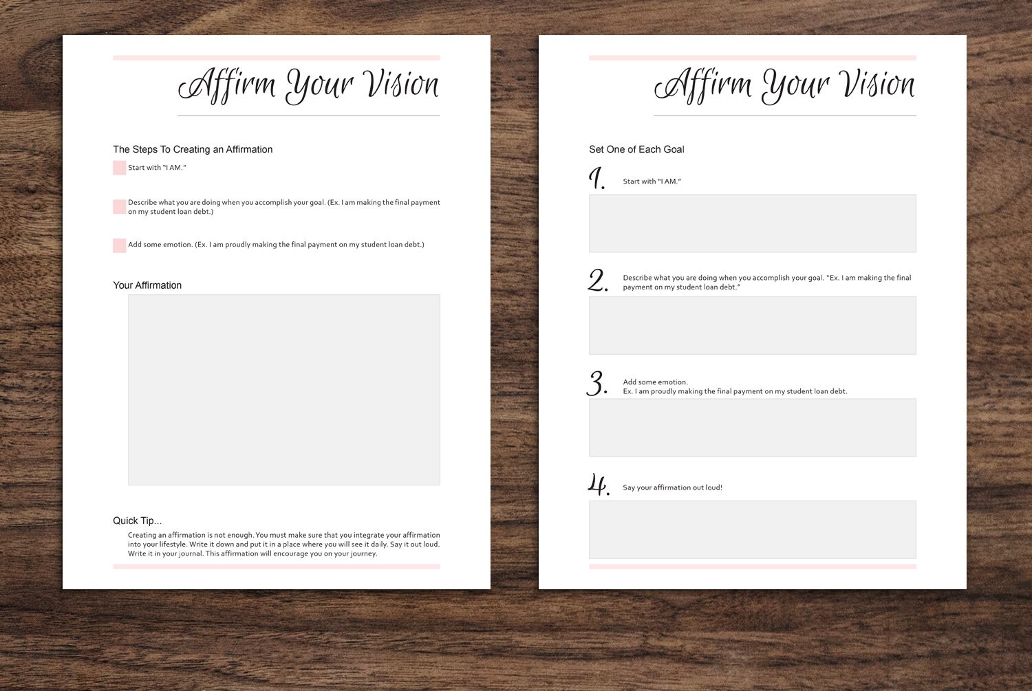 Create an Affirmation Self Discovery Self Help Printables Daily ...