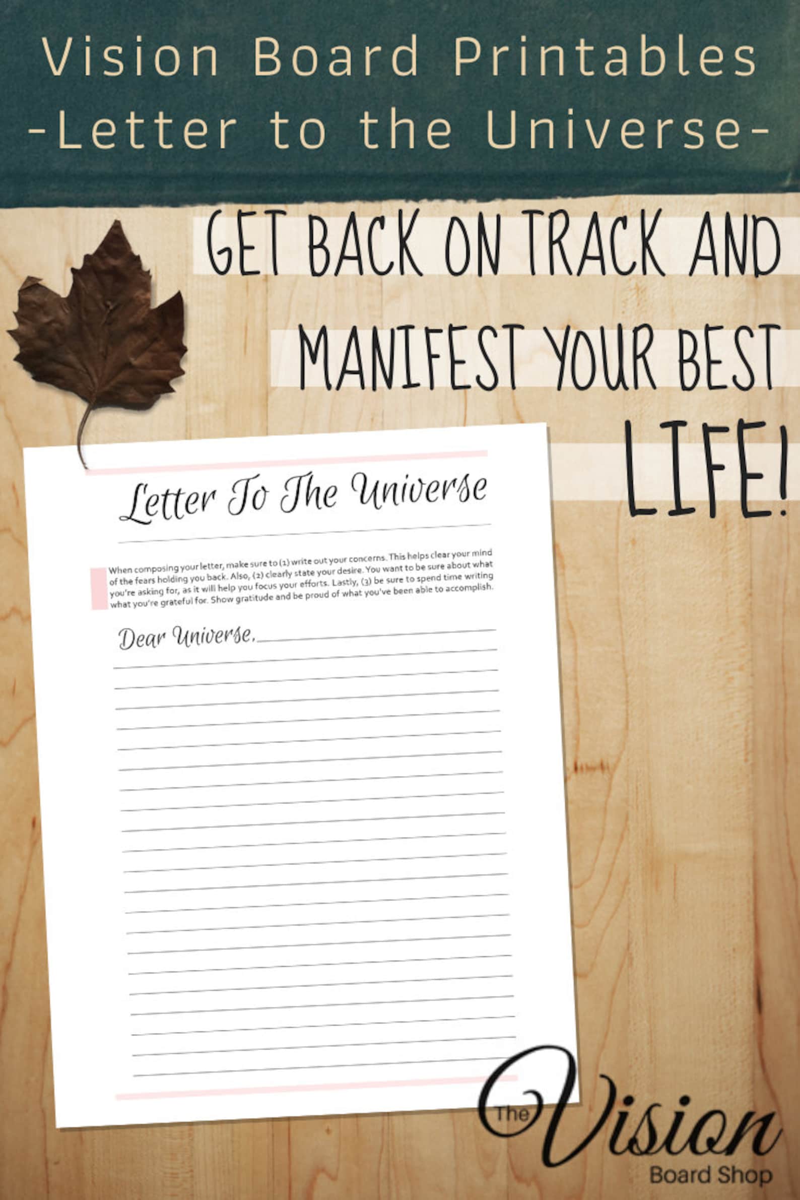 Letter to the Universe Printable | Law of Attraction | Goal Setting ...