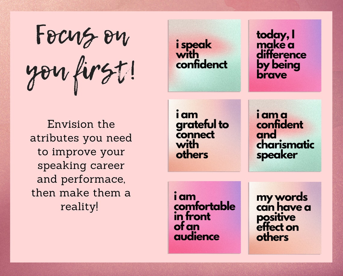 Public Speaking Affirmation Cards Goal Cards Vision Board - Etsy