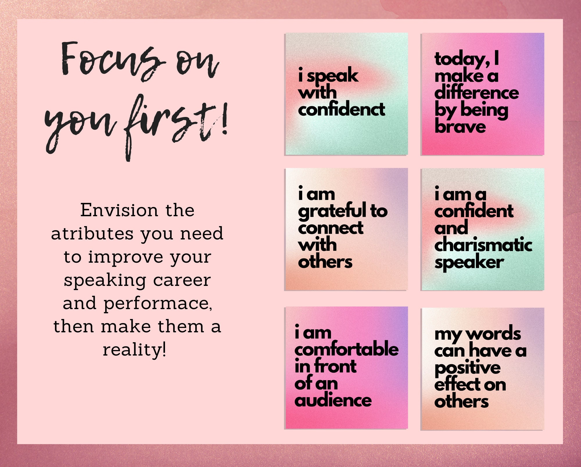 Public Speaking Affirmation Cards Goal Cards Vision Board - Etsy