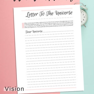 Letter to the Universe Printable | Law of Attraction | Goal Setting ...