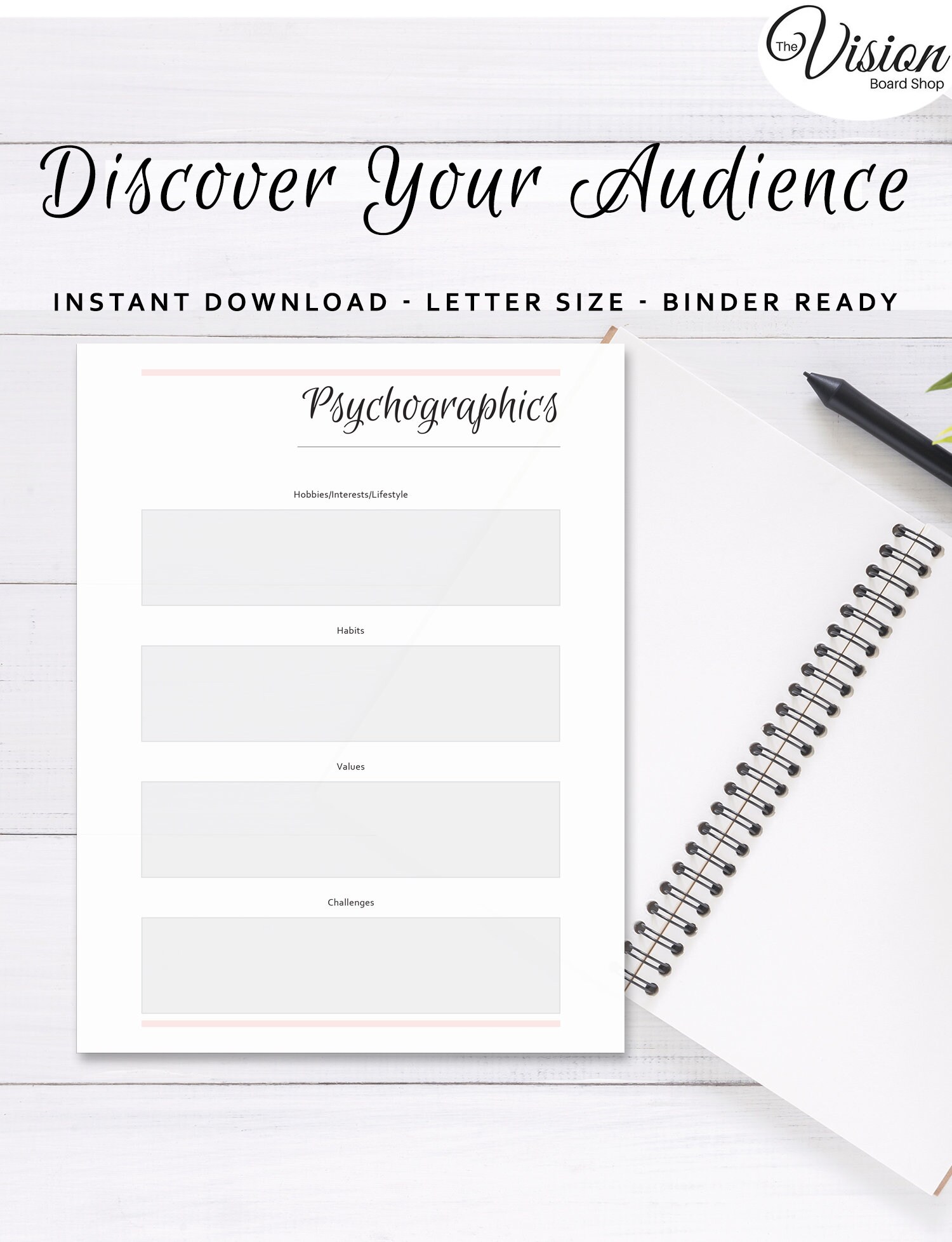 Marketing Printables | Target Audience Printables | Vision Board ...