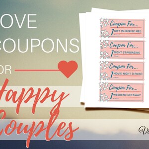 Happy Couple Love Coupons | Romance Printable | Love Vouchers | for ...