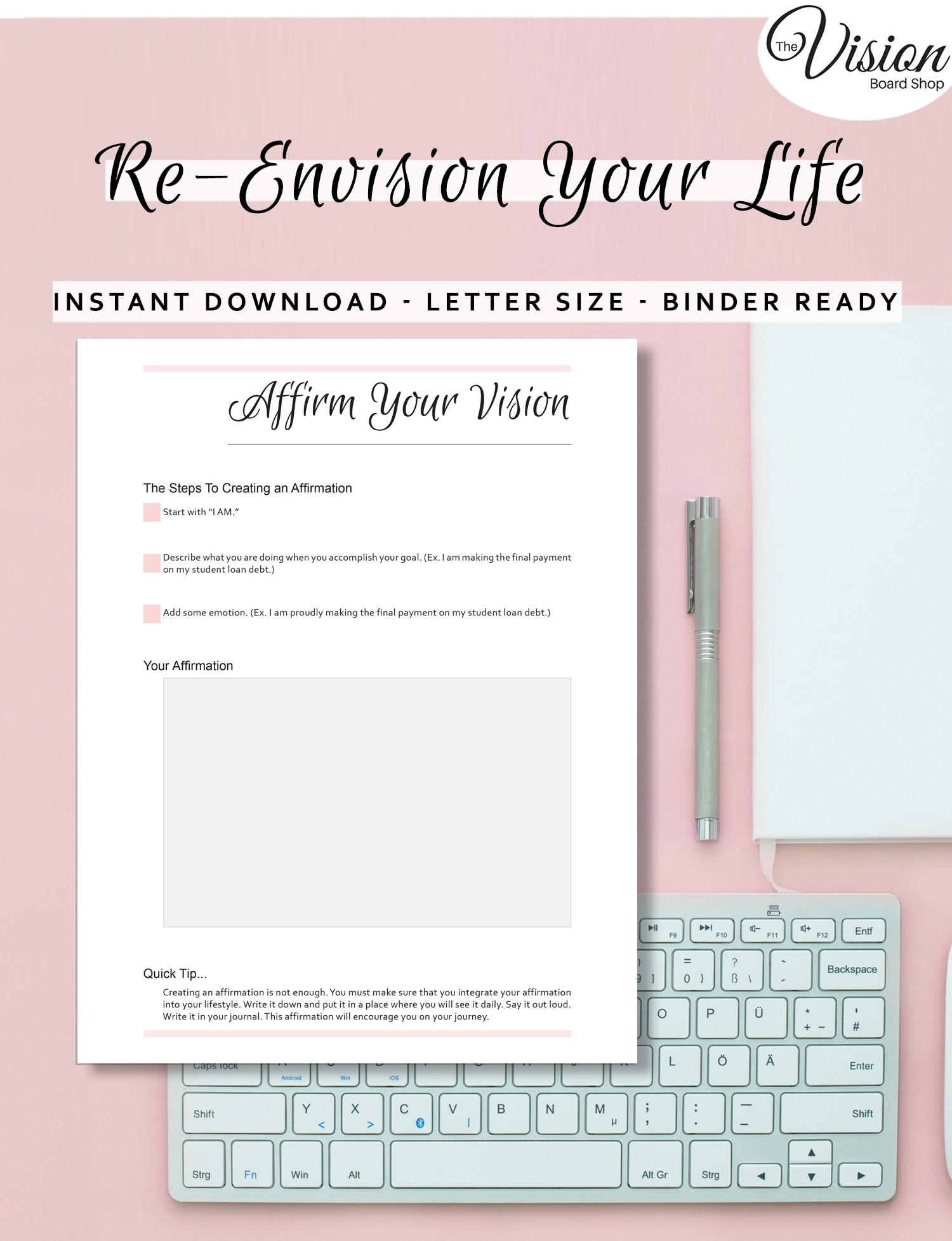 Create an Affirmation Self Discovery Self Help Printables Daily ...
