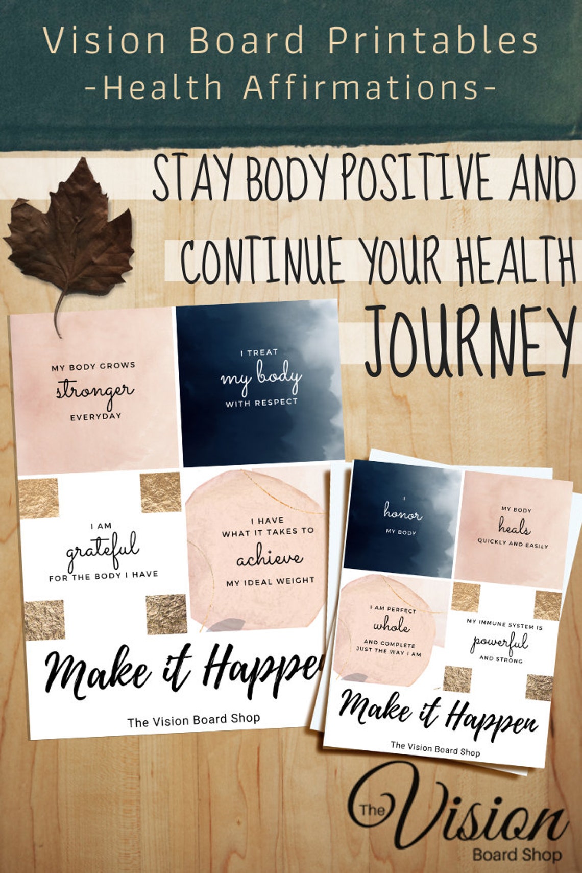 Vision Board Health Affirmation Cards | Goal Cards | Vision Board ...