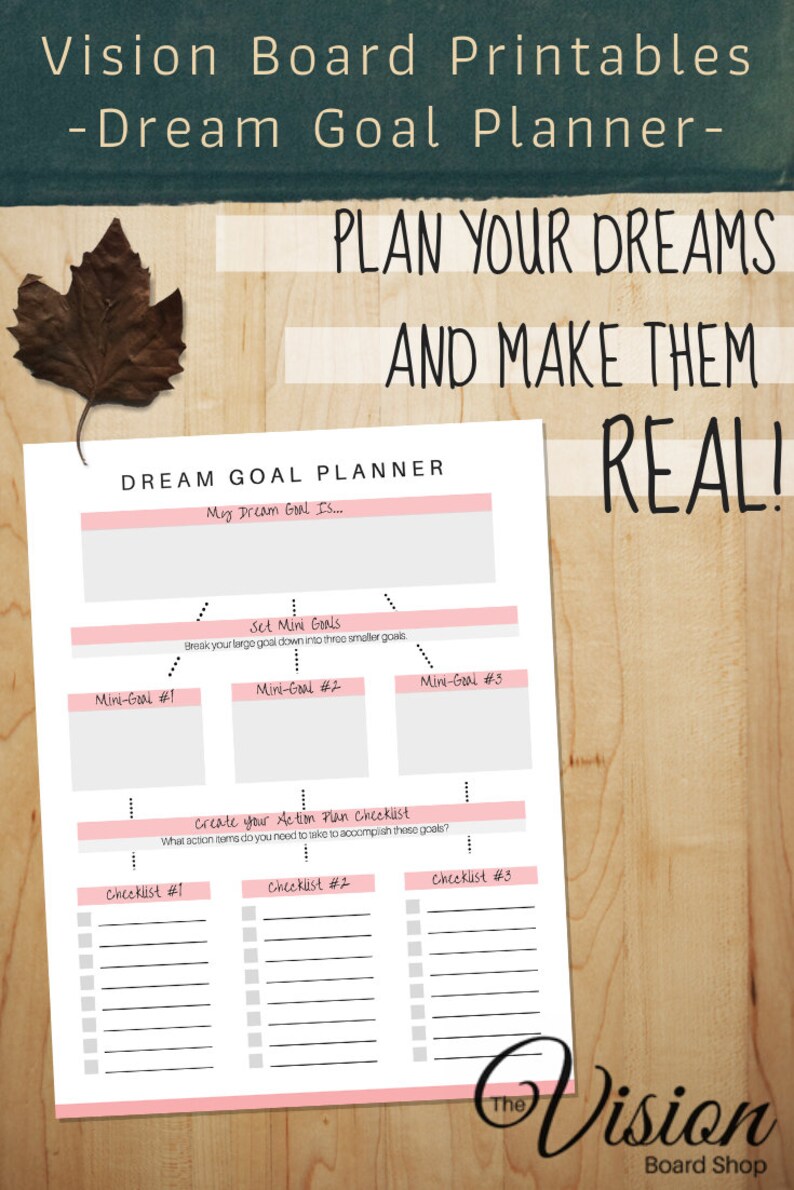 Dream Goal Planner Printable Goal Setting Printable PDF | Etsy