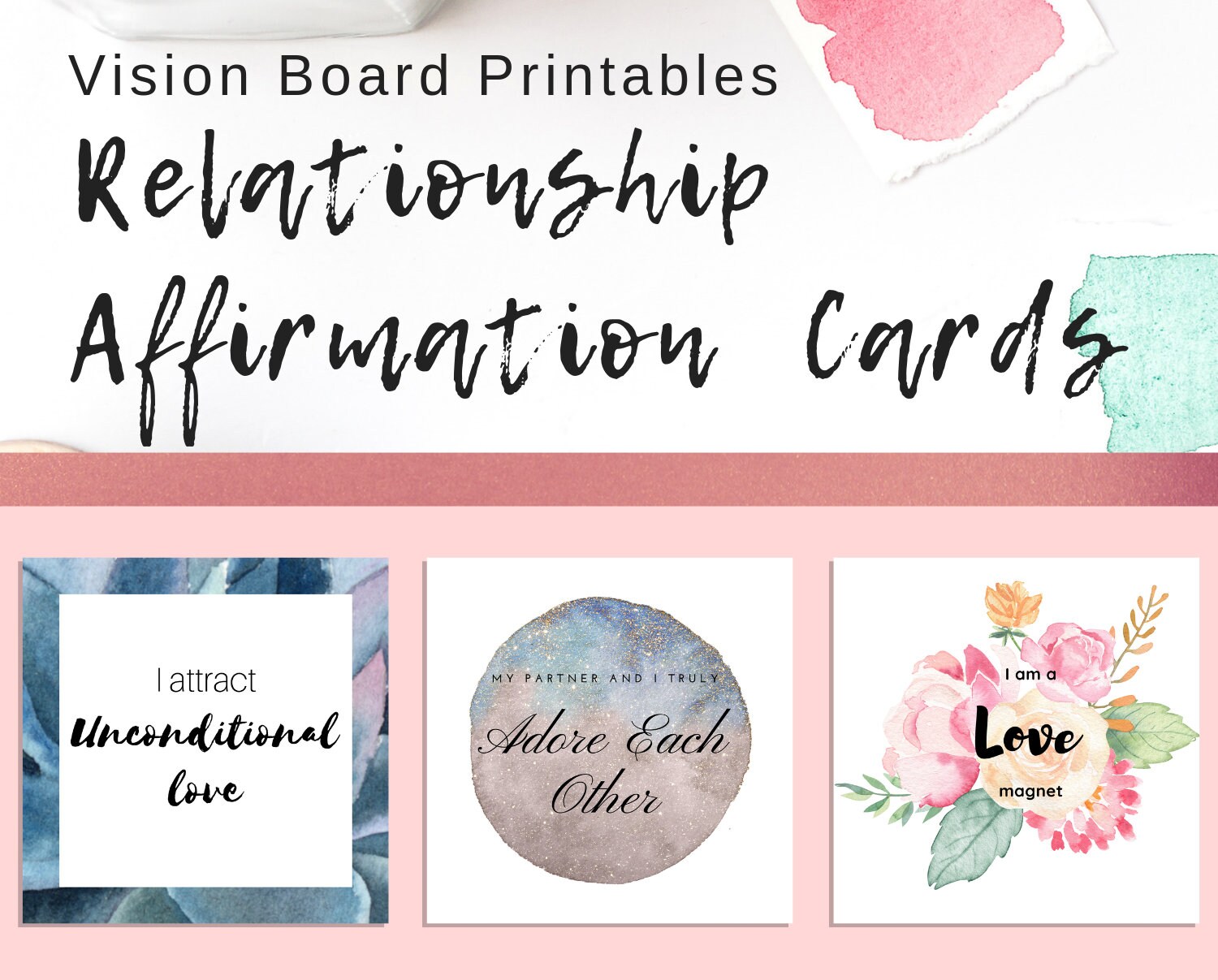 Vision Board Relationship Affirmation Cards Goal Cards Vision Board ...