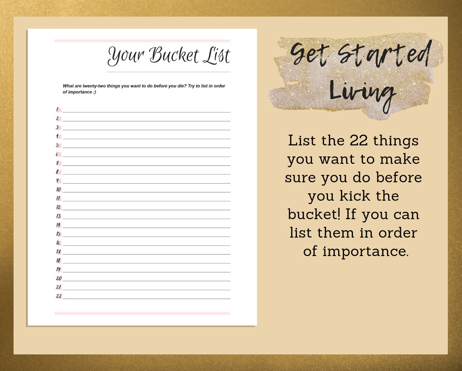 Vision Board Printable | Your Bucket List | Goal Setting Printable ...