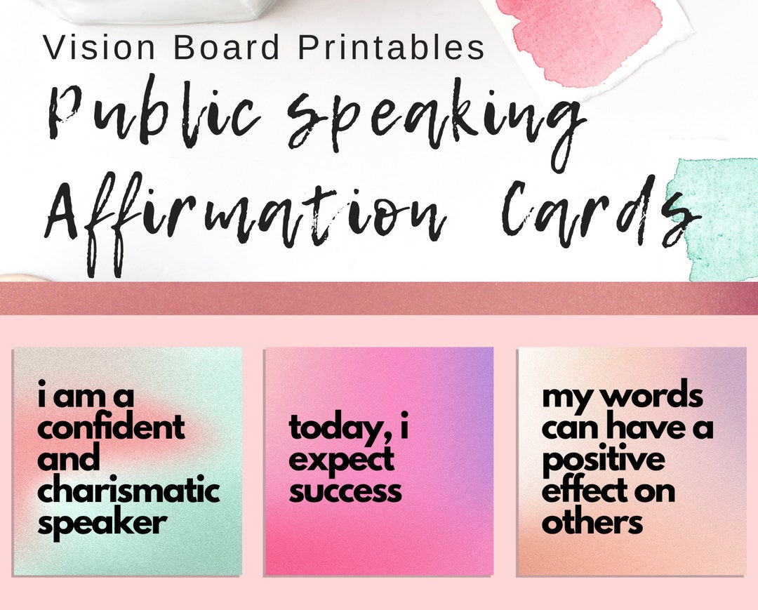 Public Speaking Affirmation Cards | Goal Cards | Vision Board ...