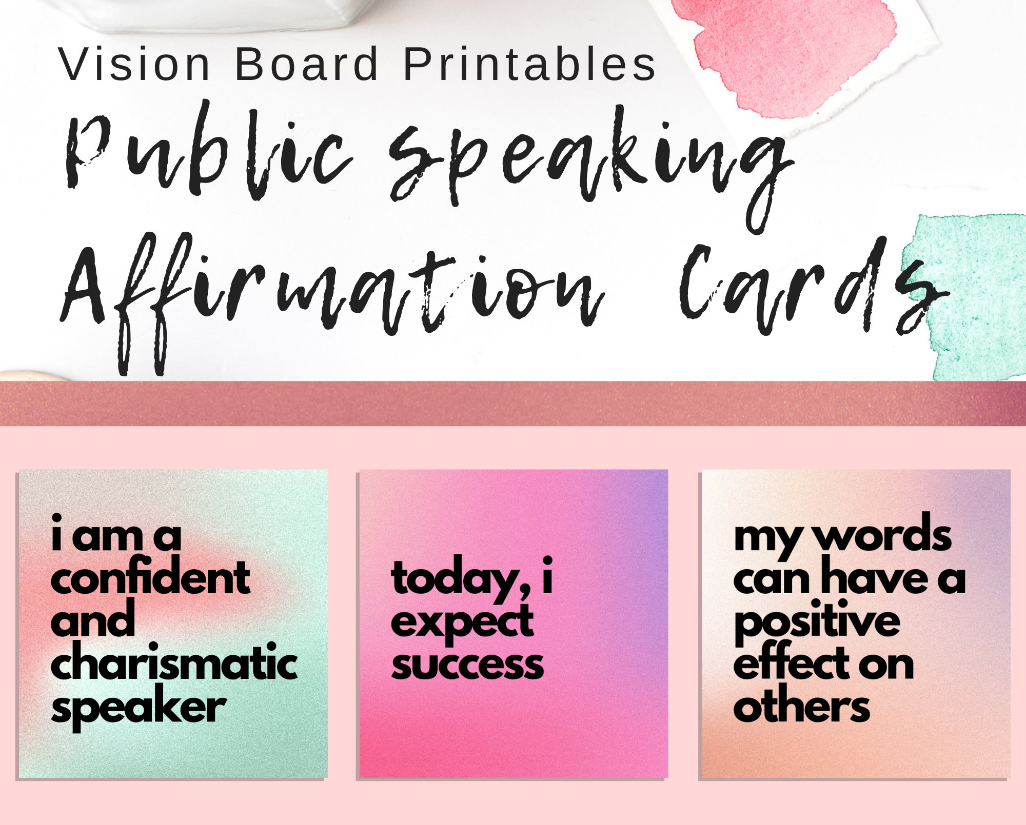 Public Speaking Affirmation Cards Goal Cards Vision Board - Etsy