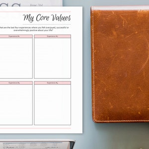 My Core Values Printables | Vision Board Activity | Self Help Journal ...