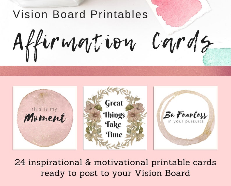 Vision Board Affirmation Cards | Goal Cards | Vision Board Printables ...