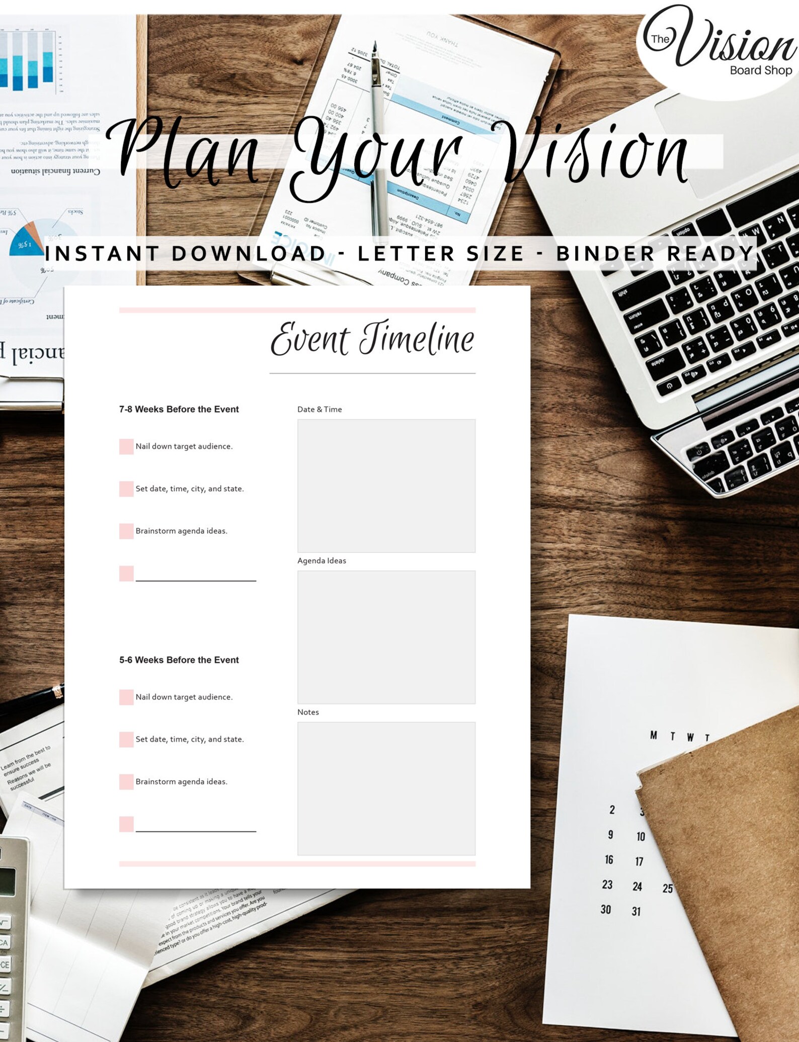 Event Timeline Printables | Vision Board Activity | Self Help Journal ...