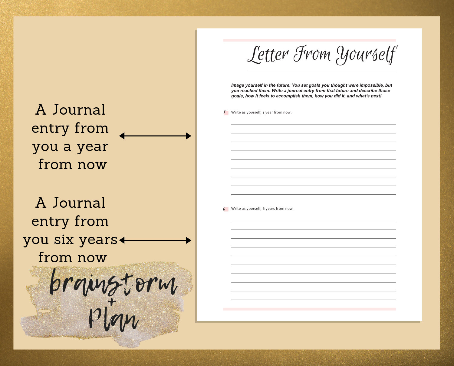 Vision Board Printable | Letter From Yourself | Goal Setting | Vision ...