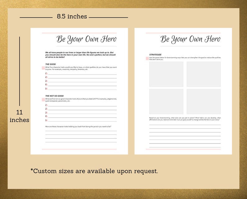 Vision Board Printables | Be Your Hero | Vision Board Exercise | Goal ...