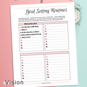 Goal Set Routines | Vision Board Printable | Goal Setting Printable ...