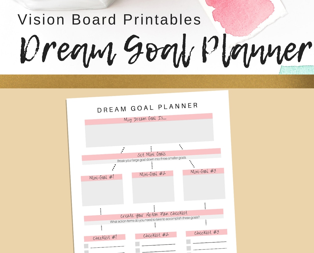 Dream Goal Planner Printable | Goal Setting Printable PDF | Goals ...