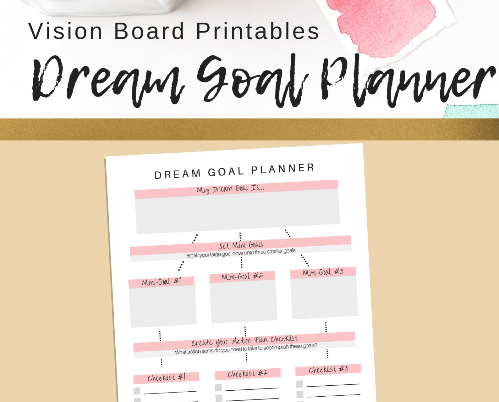Dream Goal Planner Printable | Goal Setting Printable PDF | Goals ...
