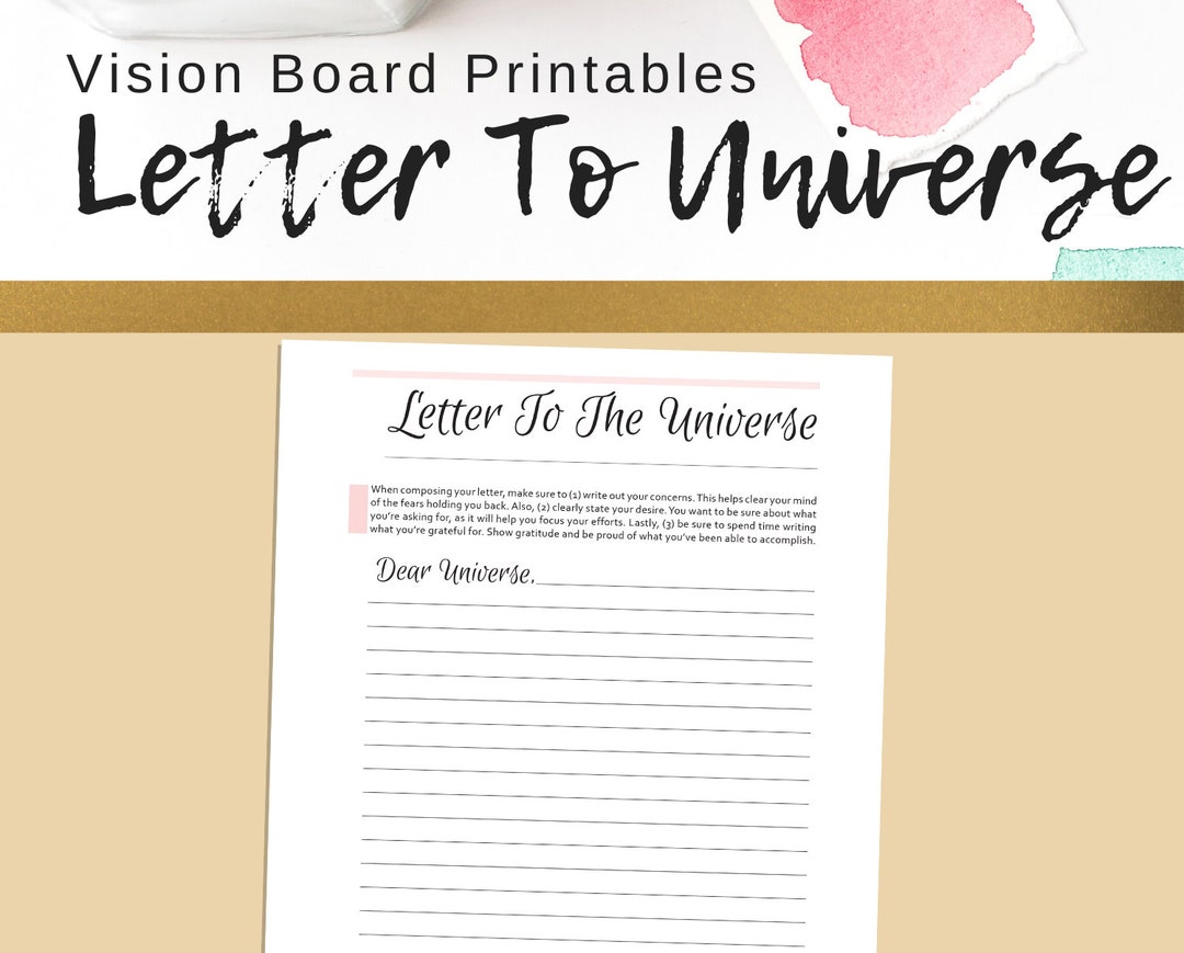 Letter to the Universe Printable | Law of Attraction | Goal Setting ...