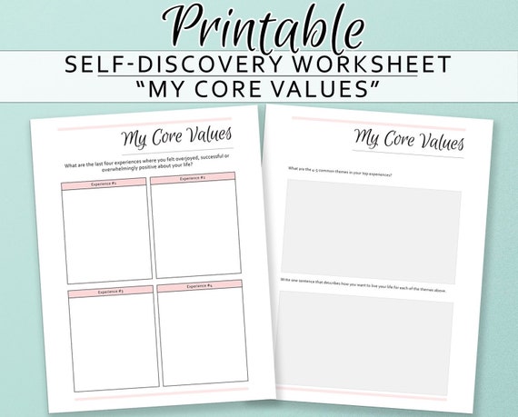 My Core Values Printables Vision Board Activity Self Help | Etsy