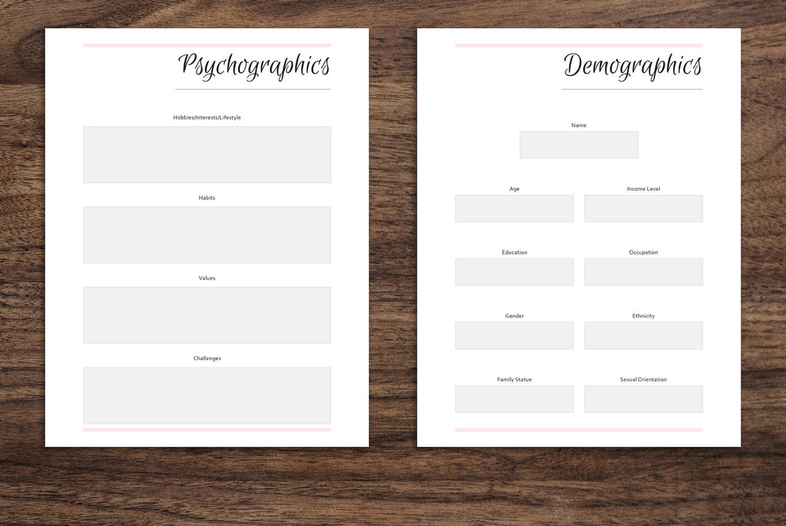 Marketing Printables | Target Audience Printables | Vision Board ...