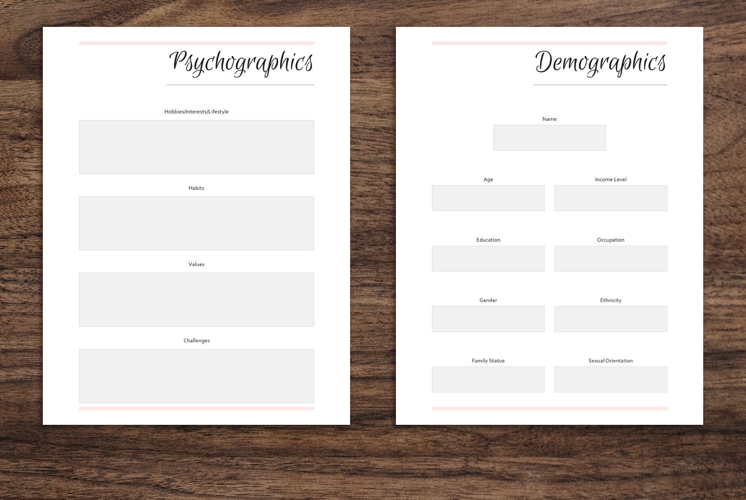 Marketing Printables | Target Audience Printables | Vision Board ...