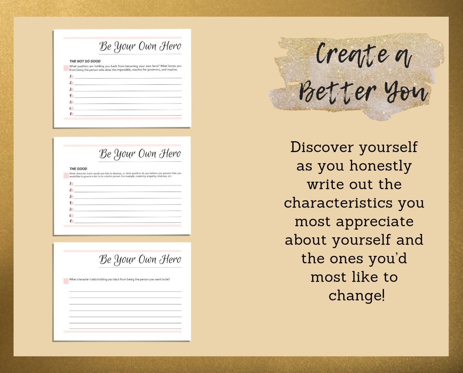 Vision Board Printables | Be Your Hero | Vision Board Exercise | Goal ...