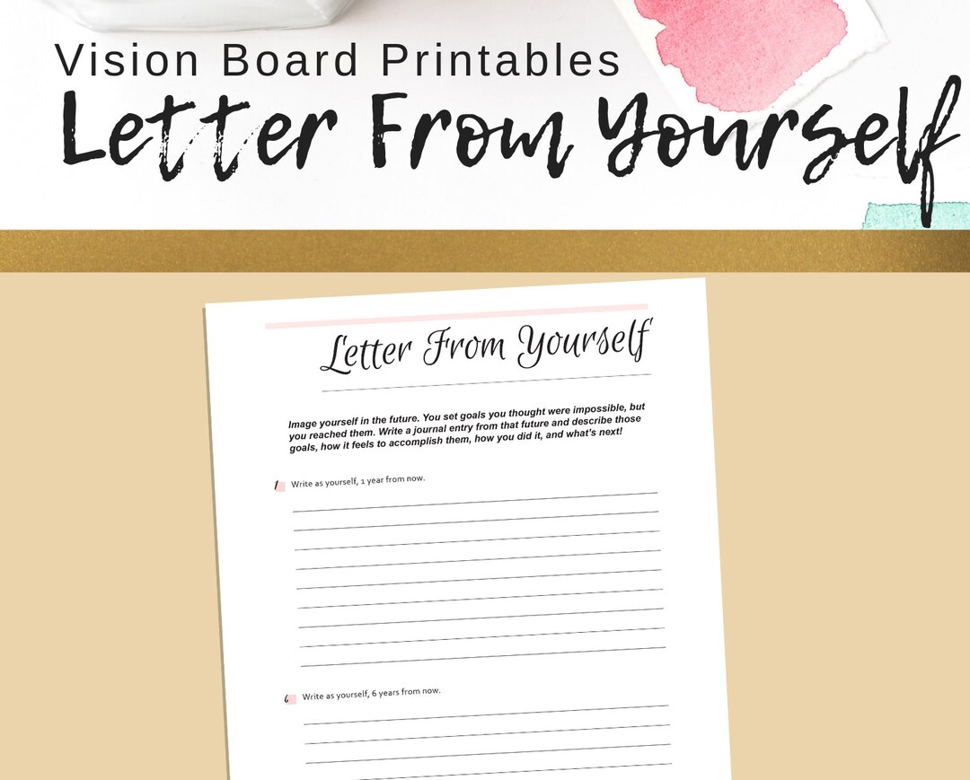 Vision Board Printable | Letter From Yourself | Goal Setting | Vision ...