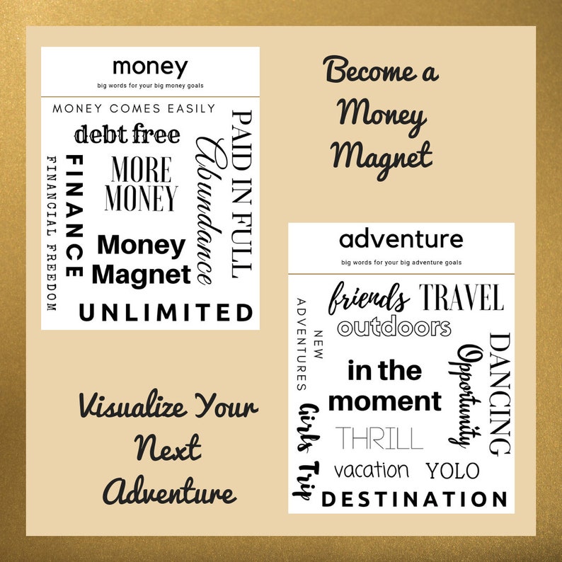Vision Board Printables | Power Words | Affirmation Cards | Vision ...