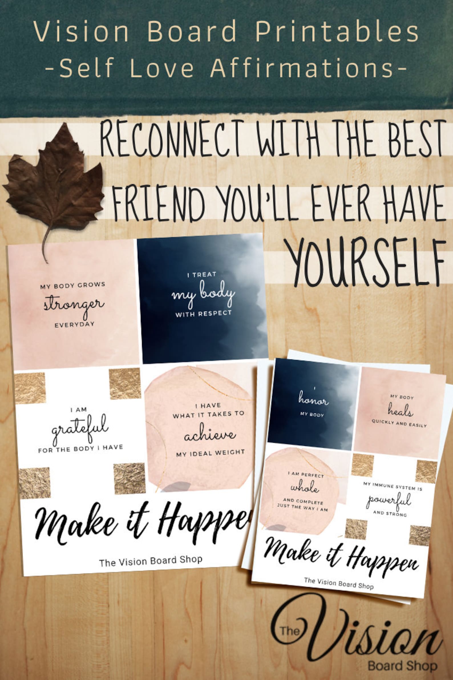 Vision Board Self Love Affirmation Cards | Goal Cards | Vision Board ...