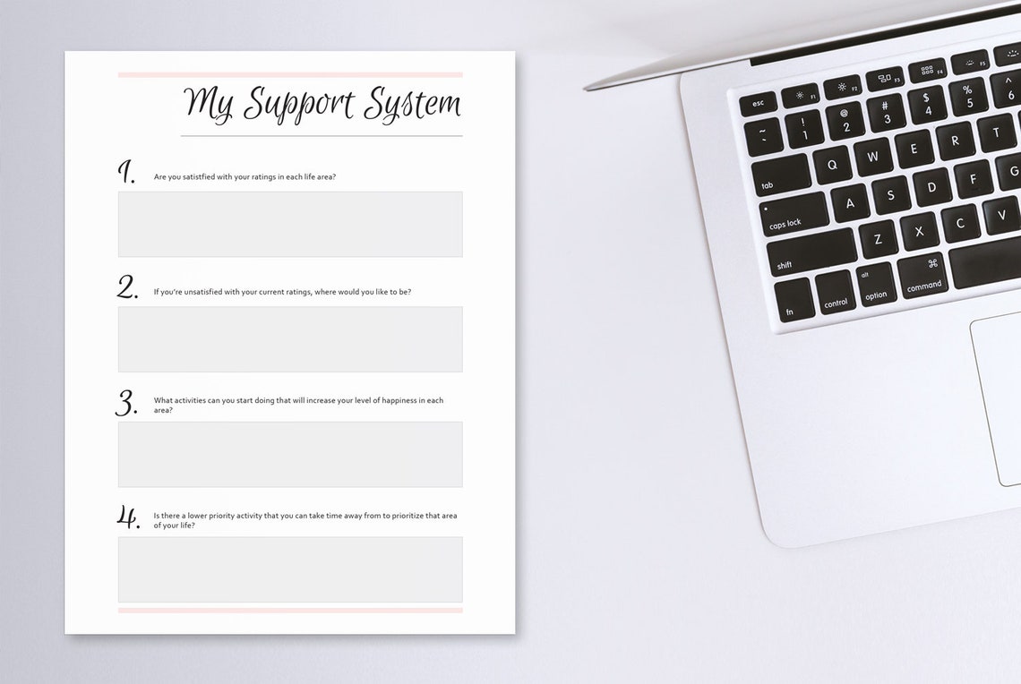 Support System Printables | Vision Board Activity | Self Help Journal ...