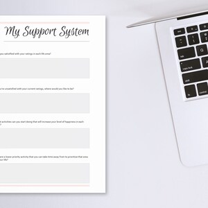 Support System Printables | Vision Board Activity | Self Help Journal ...